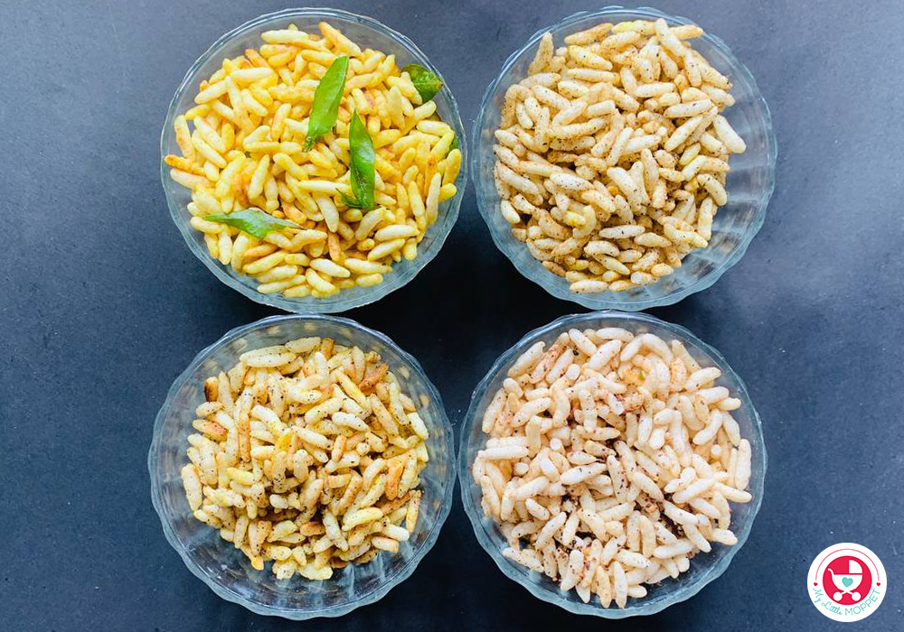 Arisi Pori Recipe in Tamil- 4 வகையான அரிசிப்பொரி ஸ்நாக்ஸ்